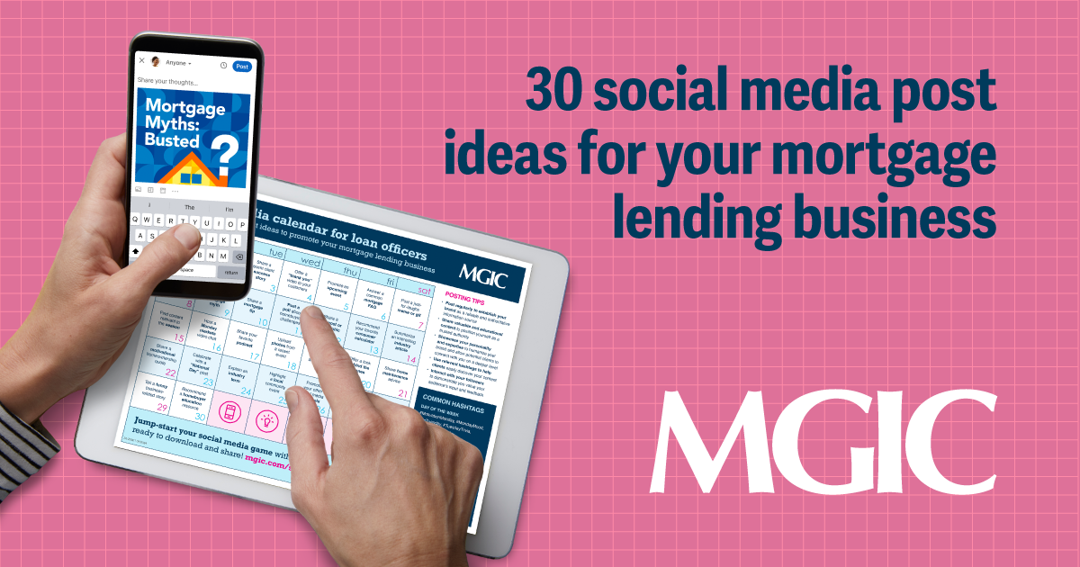 Social media calendar for loan officers